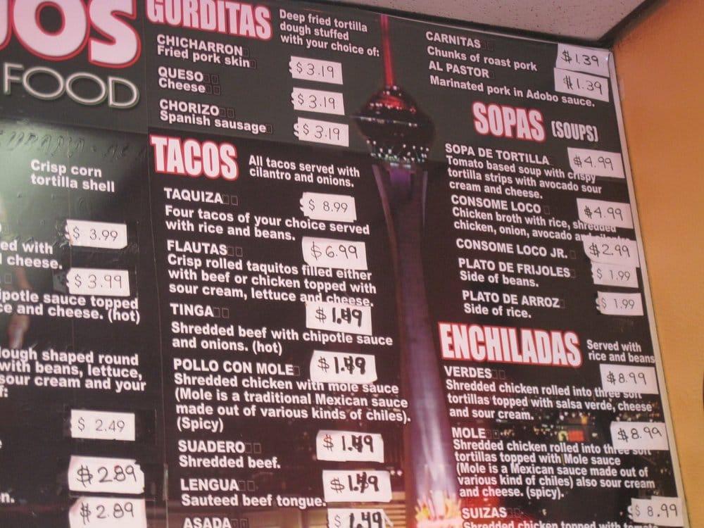 Menu at Los Antojos - Mexican Restaurant, Las Vegas, S Eastern Ave #2