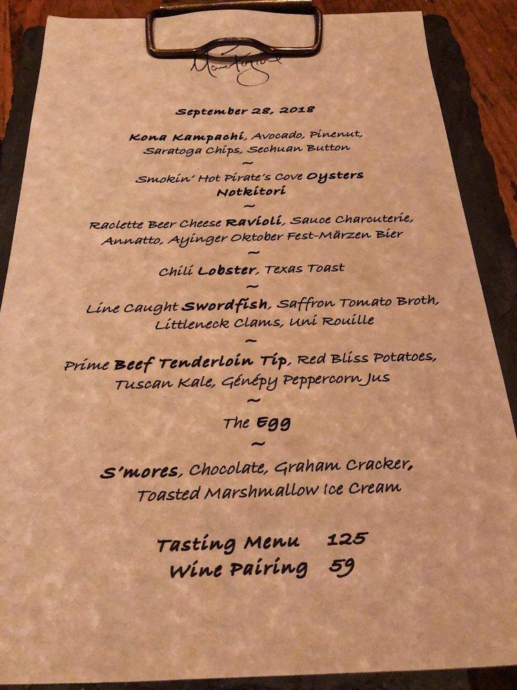 Menu at Marc Forgione restaurant, New York City