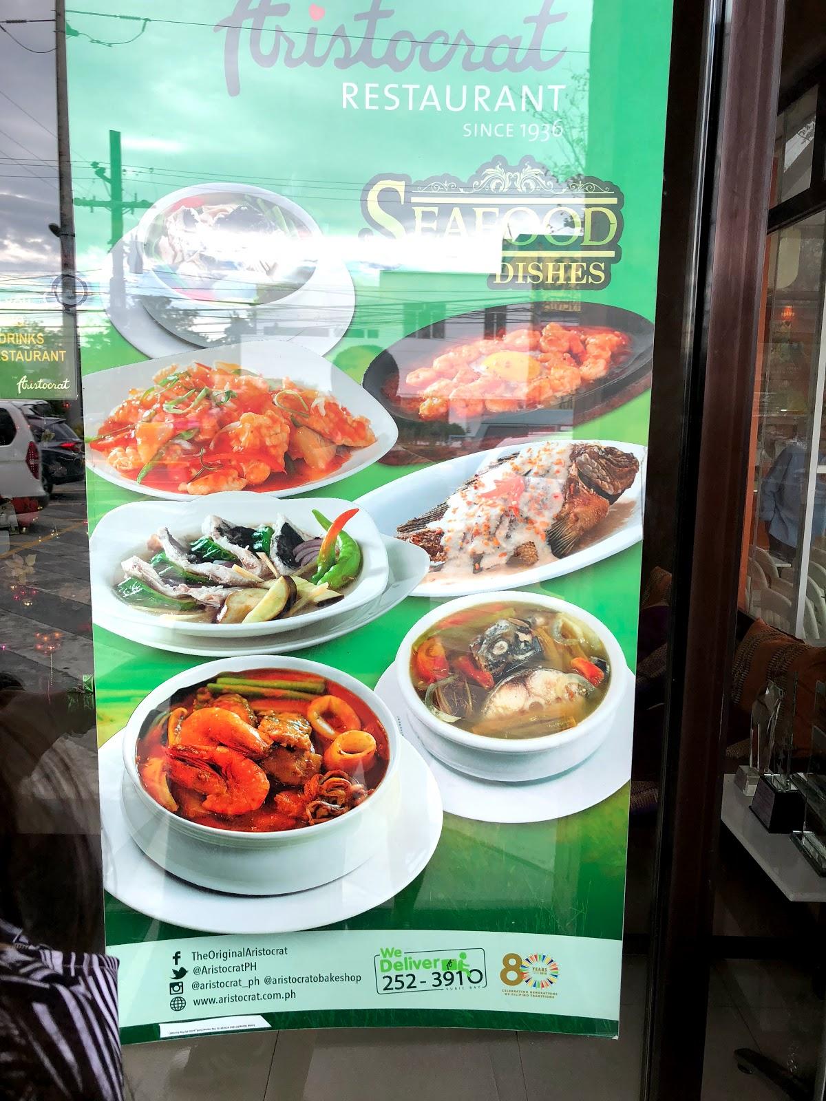Menu at The Aristocrat Restaurant - Subic, Subic Bay Freeport Zone