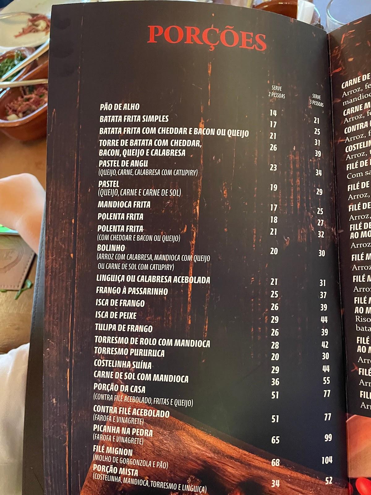 Menu em Cultura de Minas Restaurante, São Paulo