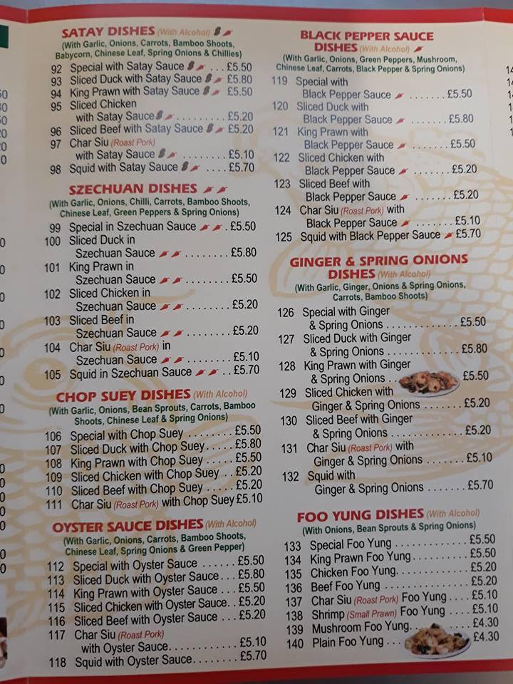 Menu at Happy House restaurant, Penmaenmawr