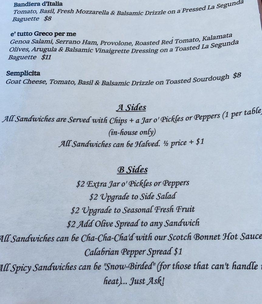 Menu at HopScotch Cafe, Dunedin