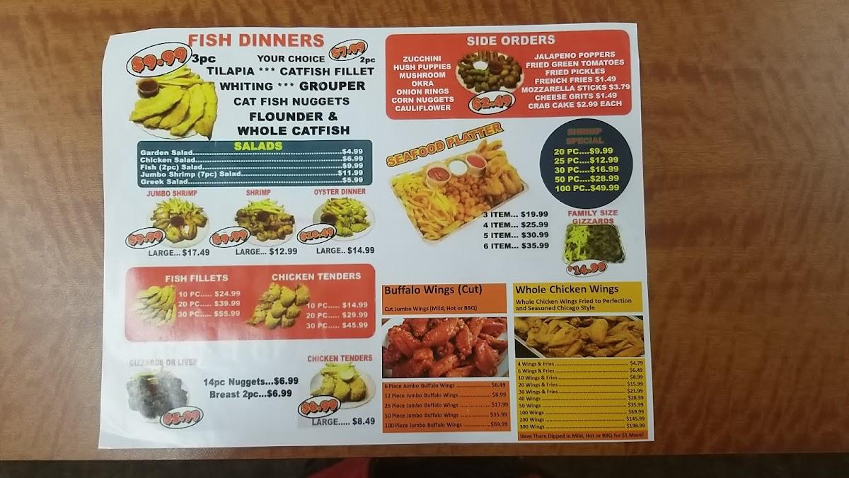 Menu at Red Shark Fish and Chicken restaurant, Augusta, Tobacco Rd