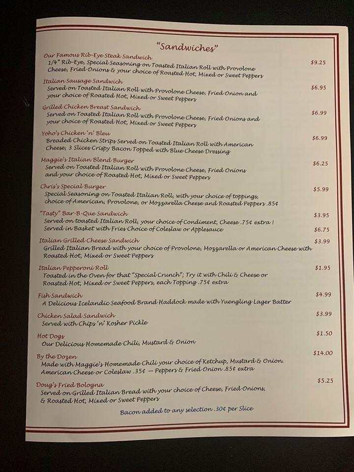 Menu at Station Square Restaurant, Nutter Fort