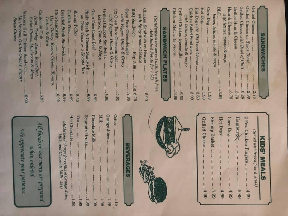 Menu at AJ's Family Restaurant, Monroeville