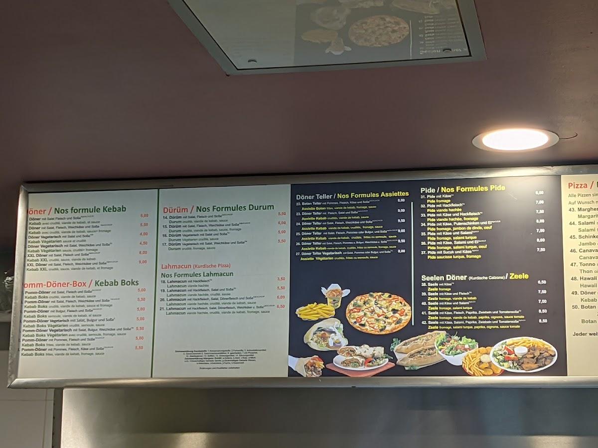 Speisekarte von Botan Kebap restaurant, Kleinblittersdorf