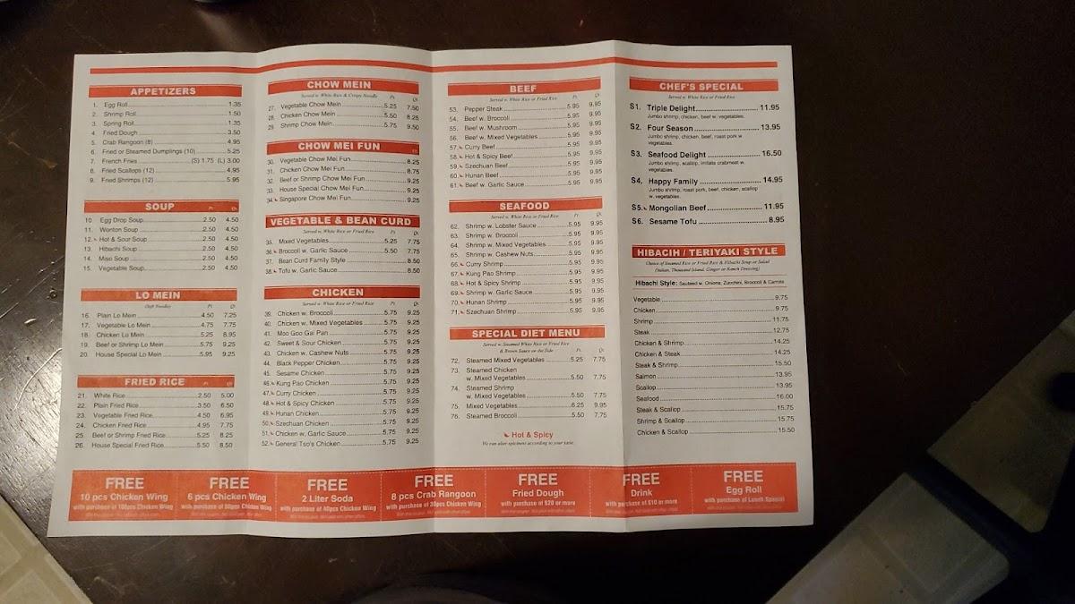 Menu at C & Z Grill restaurant, Graham
