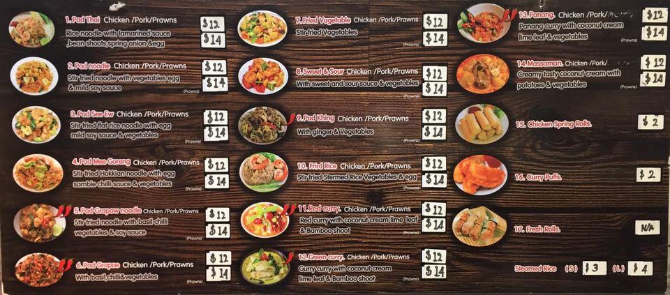 Menu at Sa-Wad-Dee Thai Food Van restaurant, Latrobe