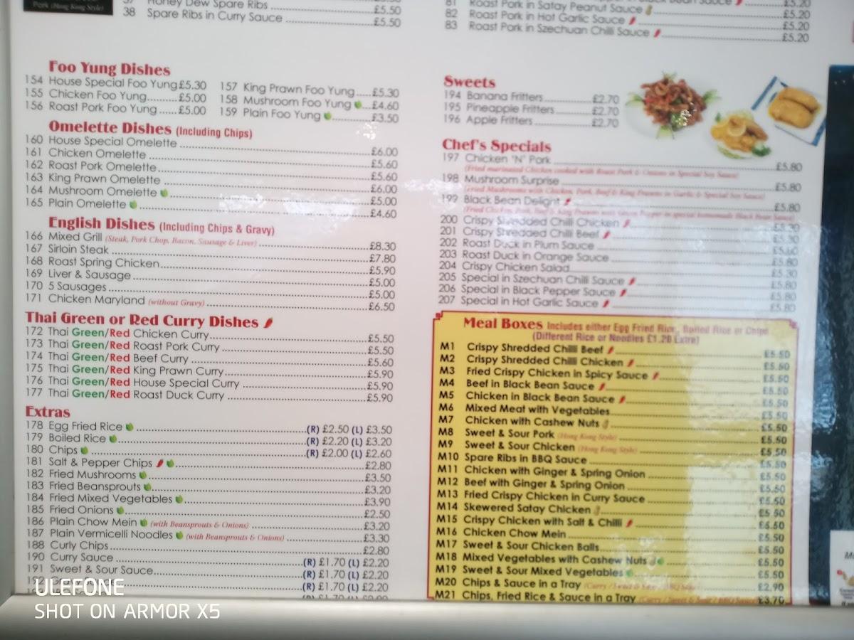 Menu at Golden Star Take Away fast food, Nuneaton