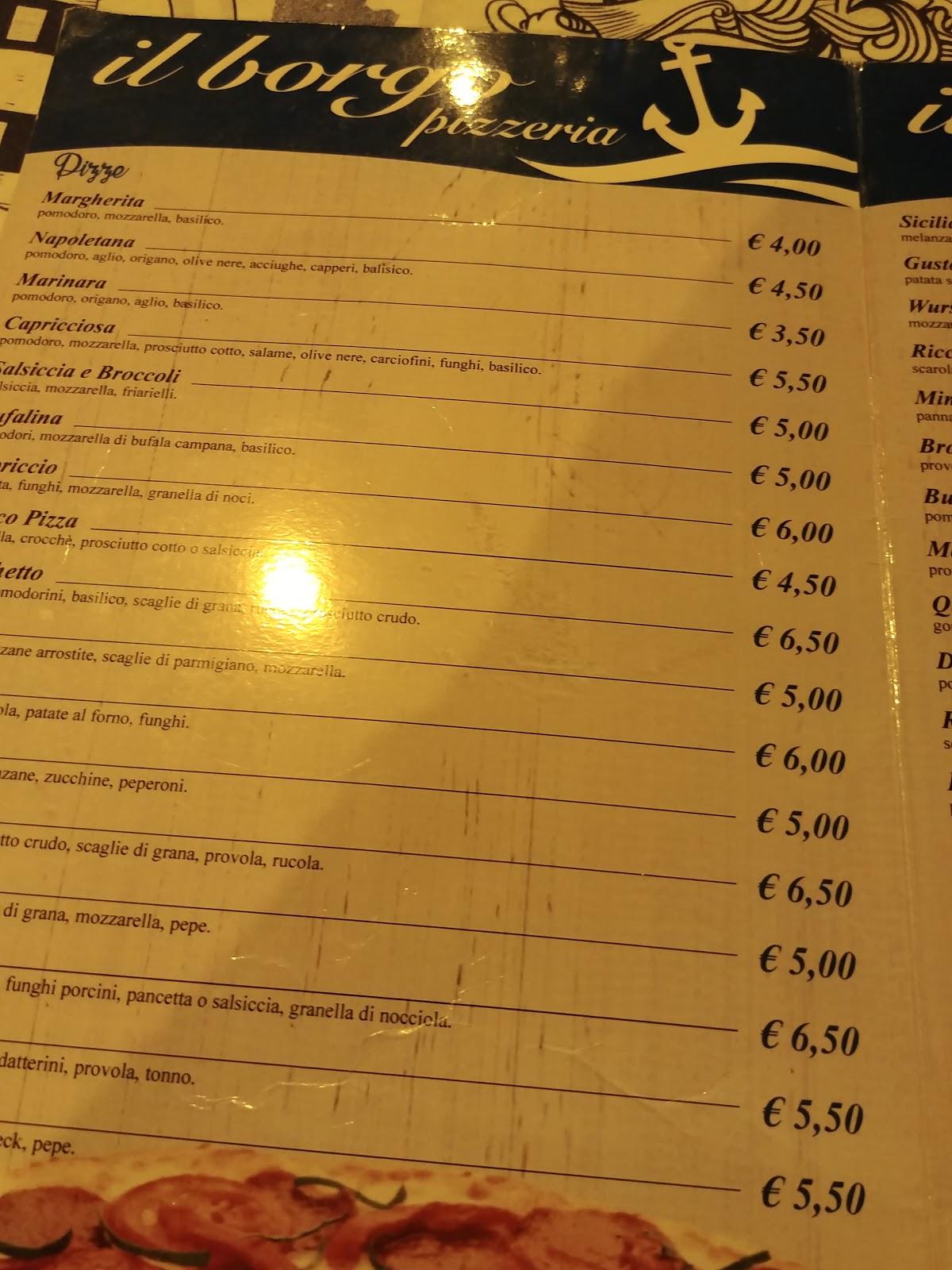 Menu da Il Borgo ristorante, Torre Annunziata