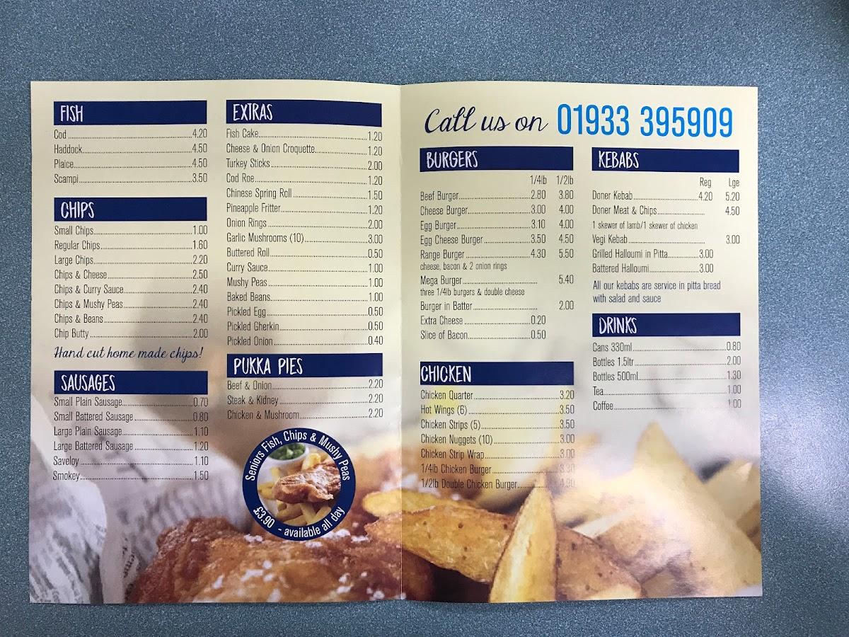 Menu at Lords High Street Chippy restaurant, Rushden
