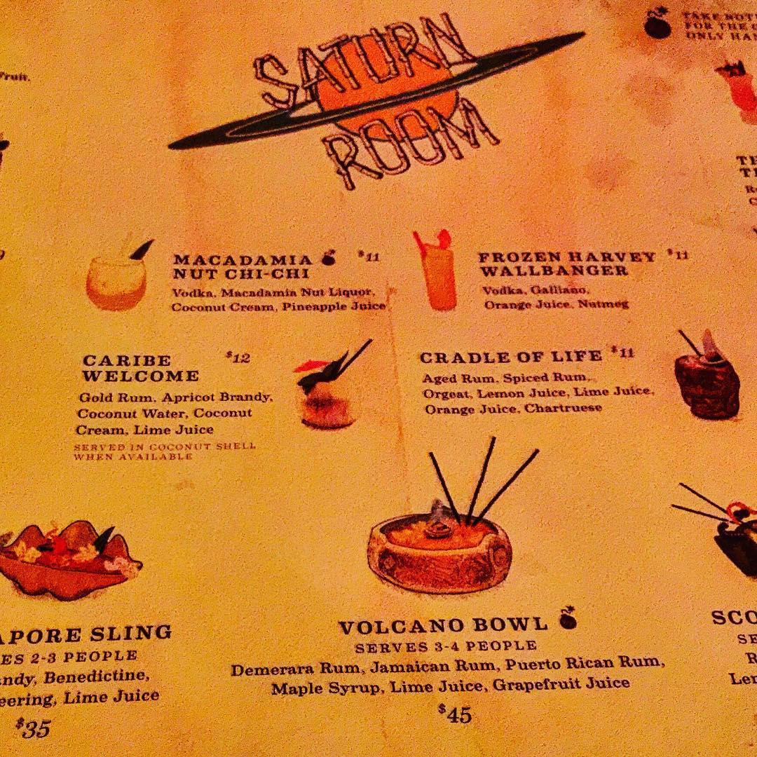 Menu at Saturn Room pub & bar, Tulsa