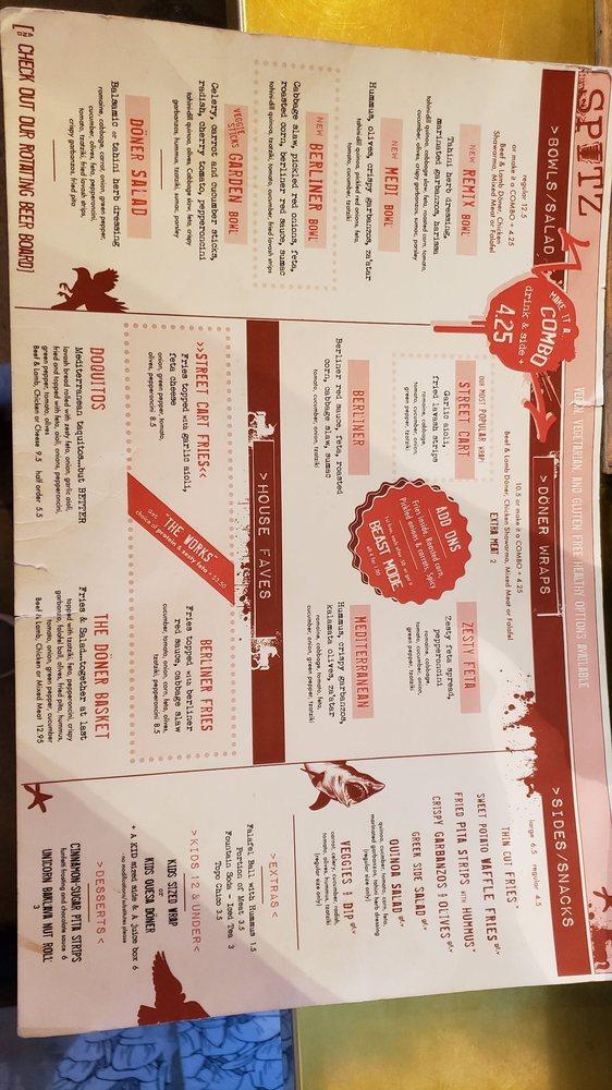 Menu at Spitz - Lehi pub & bar, Lehi, Digital Dr #210