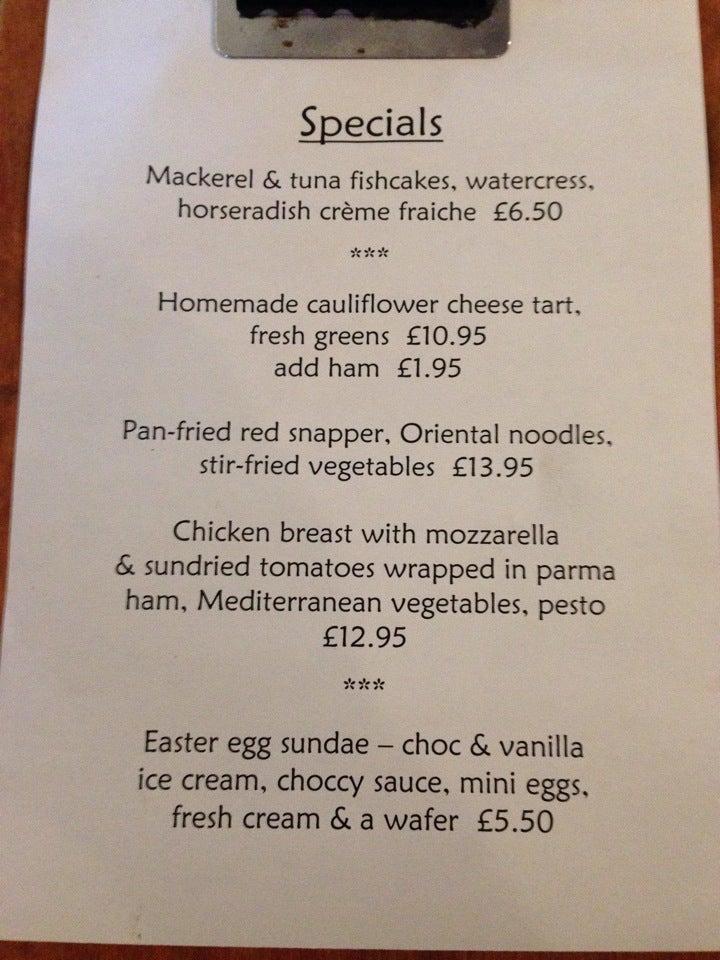 Menu at The Cricketers Horsell pub & bar, Woking
