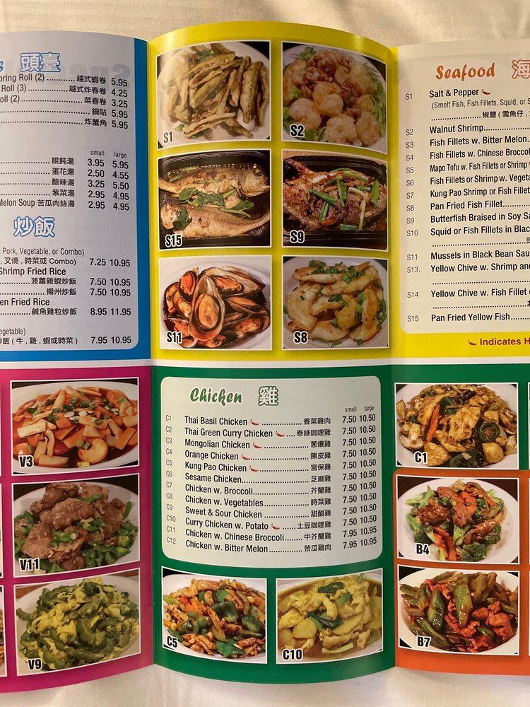 Menu at Zen's Noodles restaurant, Naperville
