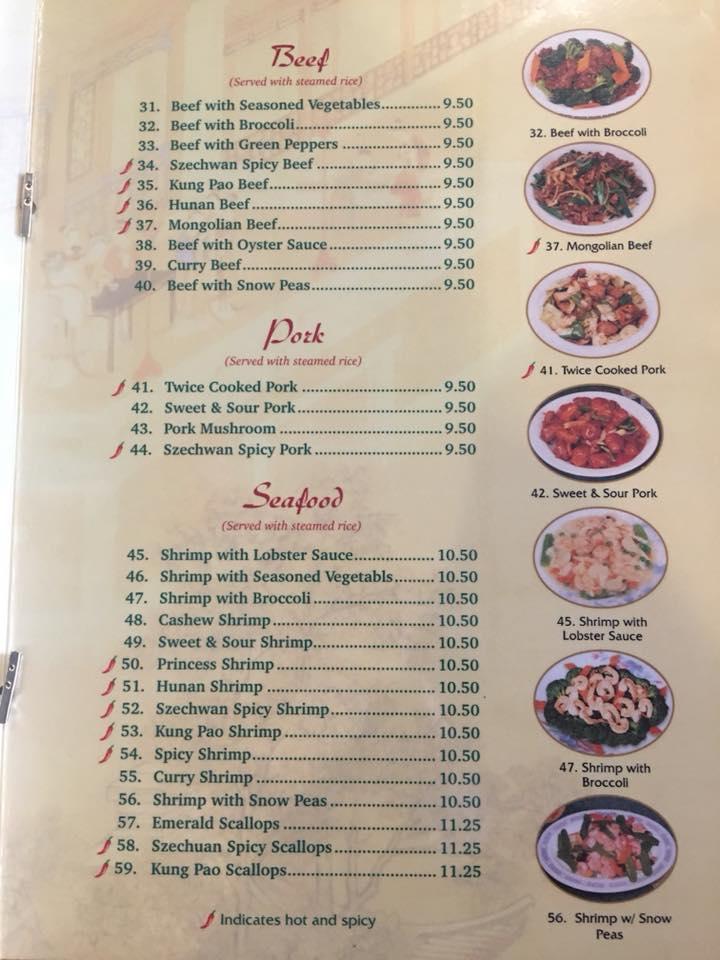 Menu at Chuong Garden restaurant, Webster City