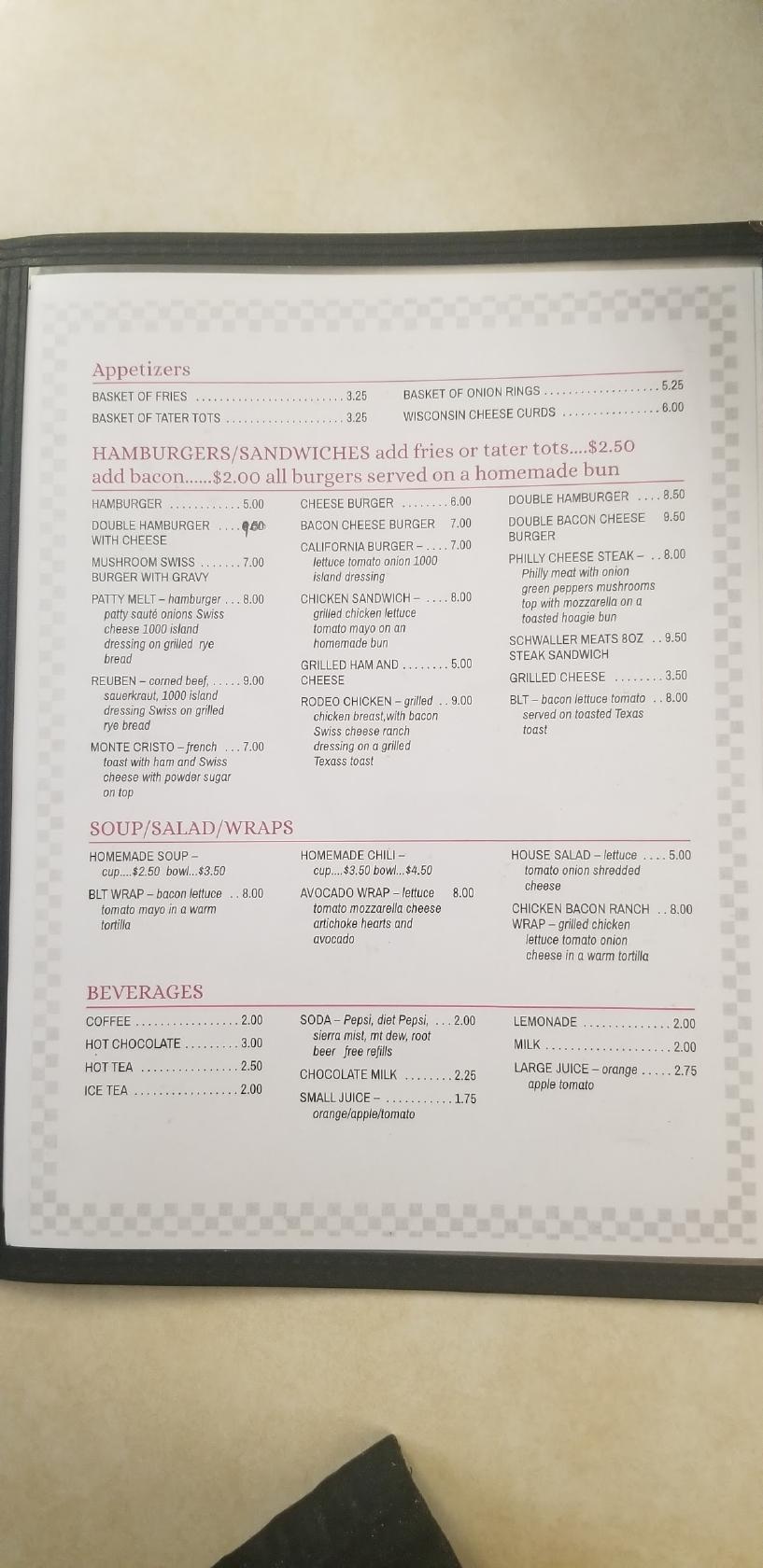 Menu at Midway Eat restaurant, Random Lake