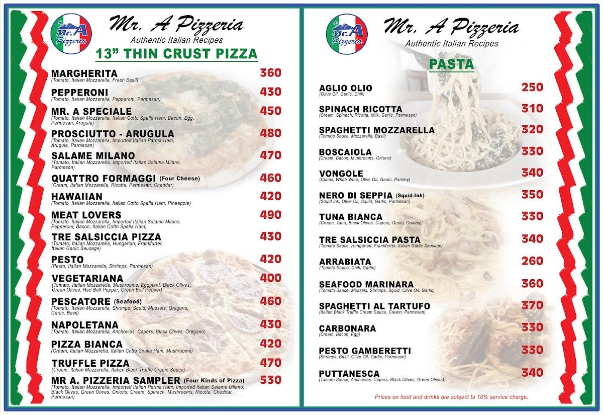 Menu at Mr. A Bar & Restaurant, Cebu City