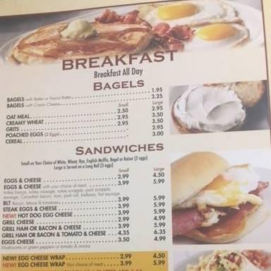 Menu at Train Stop Restaurant, Upper Darby