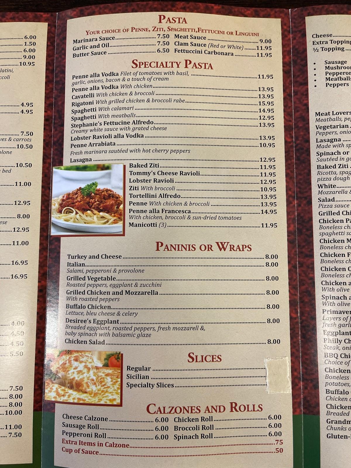 Menu at Bella’ shrub oak pizzeria, Shrub Oak