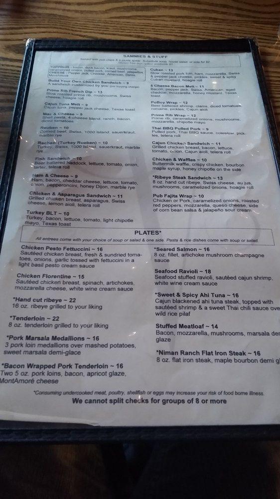 Menu at Chester V's restaurant, Oshkosh