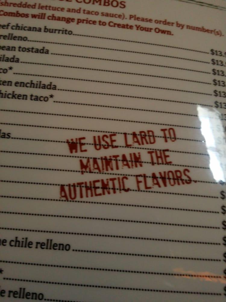 Menu at El Novillero Restaurant, Sacramento