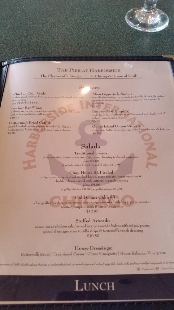 Menu at Harborside International Golf Center club, Chicago