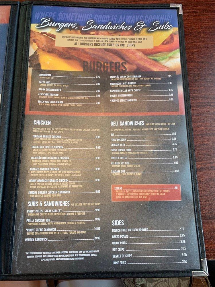 Menu at Jake's Diner restaurant, Greensboro, S Holden Rd