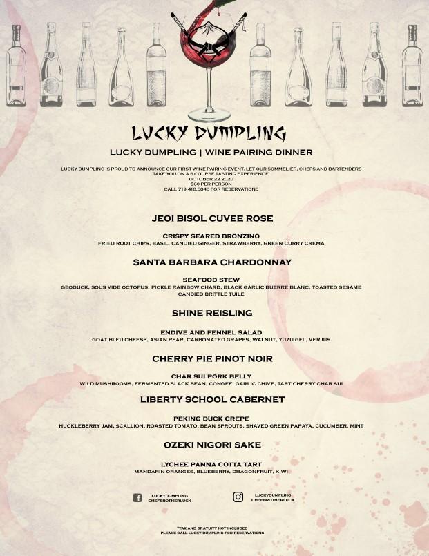 Menu at Lucky Dumpling restaurant, Colorado Springs