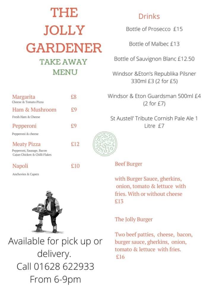 Menu at The Jolly Gardener pub & bar, Holyport