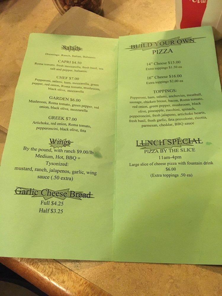 Menu at Arizona Pizza Company pizzeria, Vail, E Colossal Cave Rd #160