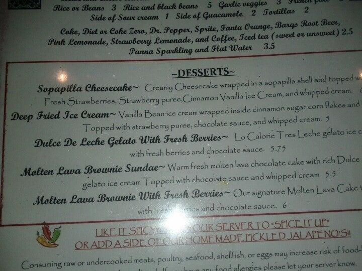 Menu at Cisco's Salsa Company pub & bar, Tomball