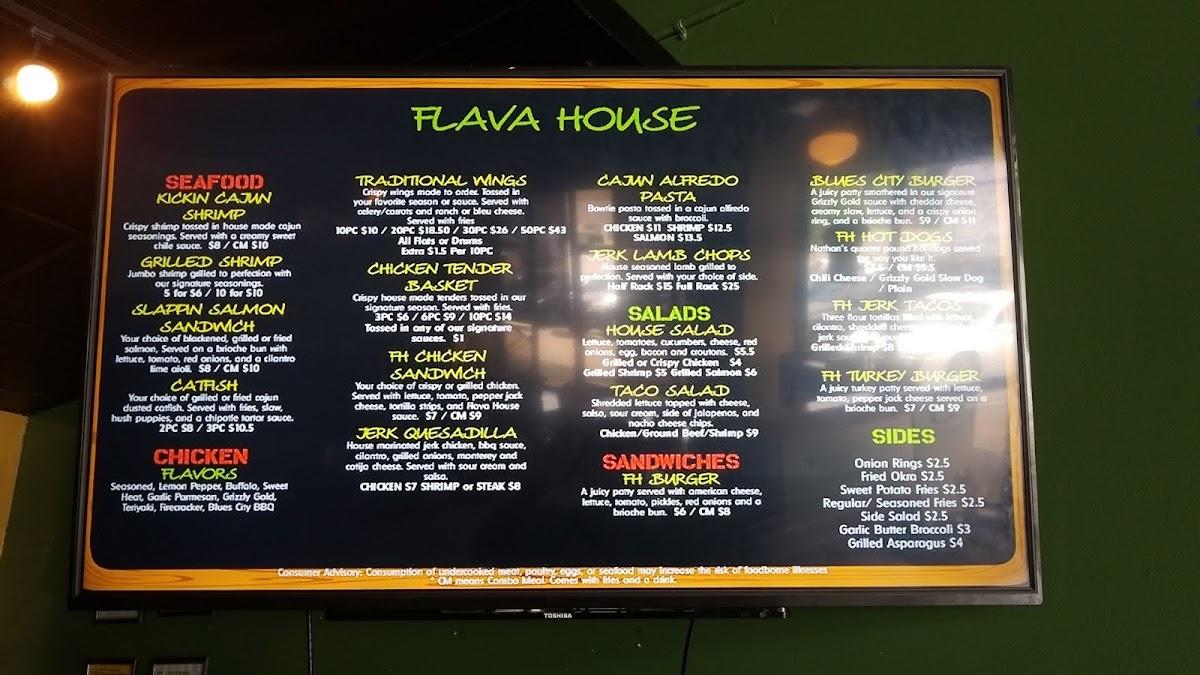 Menu at Flava House Restaurant, Memphis, Quince Rd