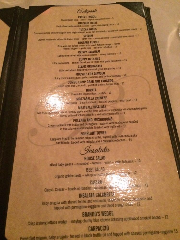 Menu at Brando's Citi Cucina restaurant, Asbury Park