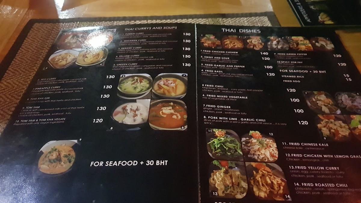 Menu at Happy Turtle restaurant, Ko Chang
