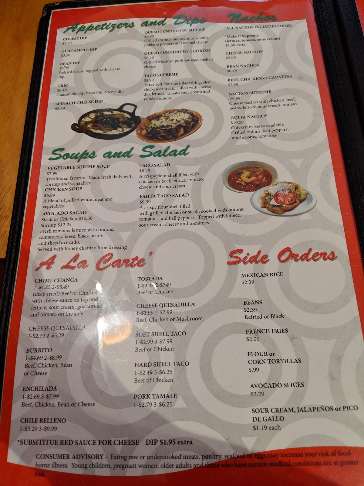 Menu at La Banda Mexican Grill restaurant, Waterville