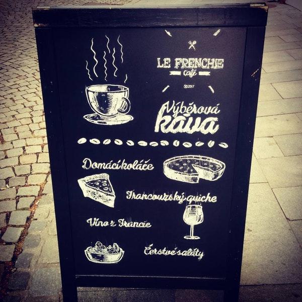 Menu at Le Frenchie café cafe, Pilsen