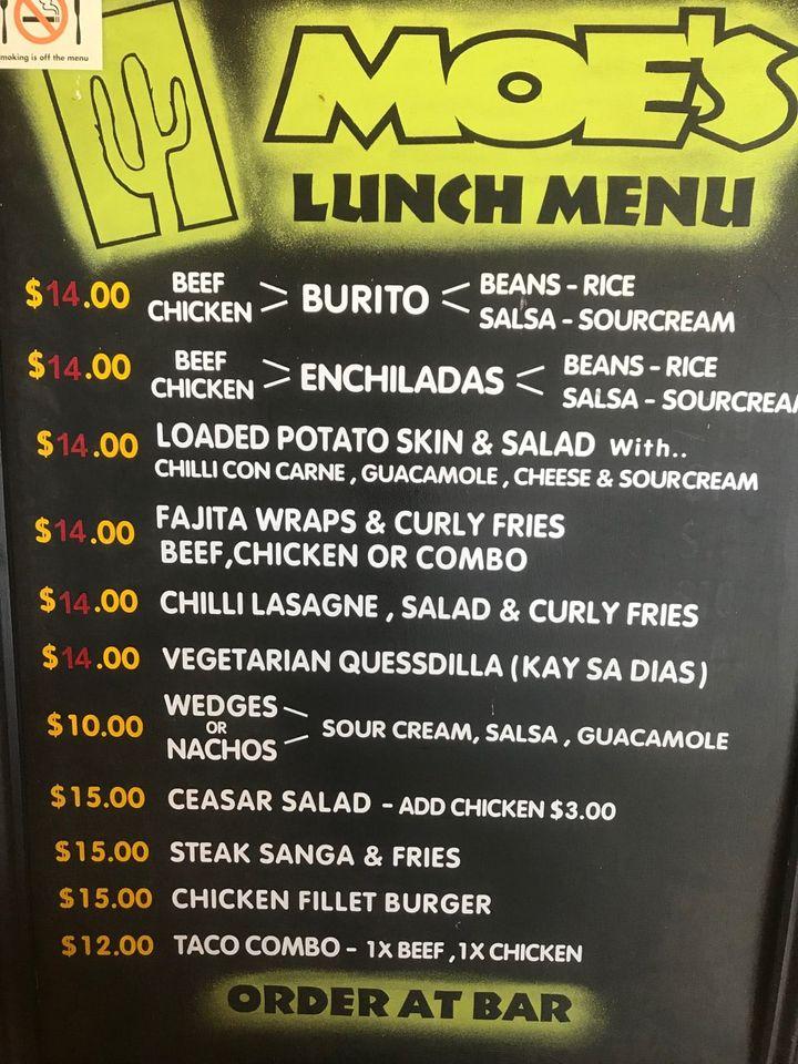 Menu at Moe's Mexican Bar & Grill, Horsham