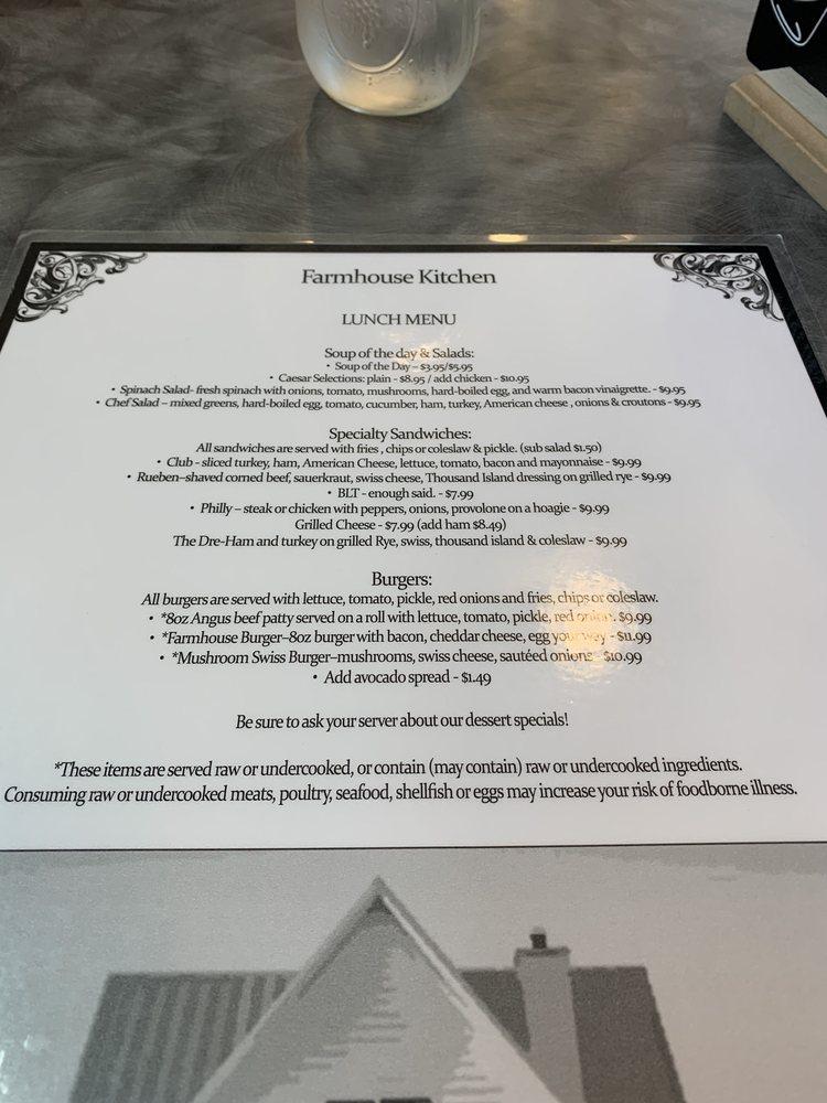 Menu at Farmhouse Kitchen restaurant, Leland