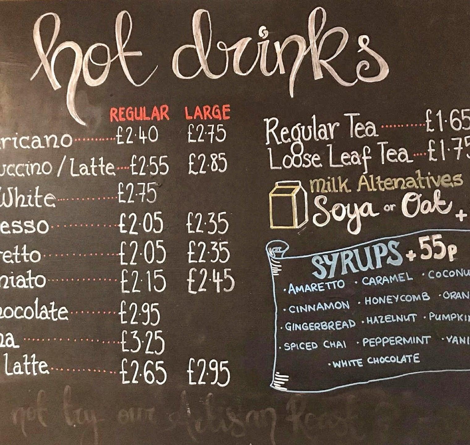 Menu at Cafe Wander, Glasgow, 110 W George St