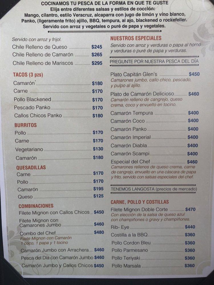 Menu at La Chatita pub & bar, Cabo San Lucas