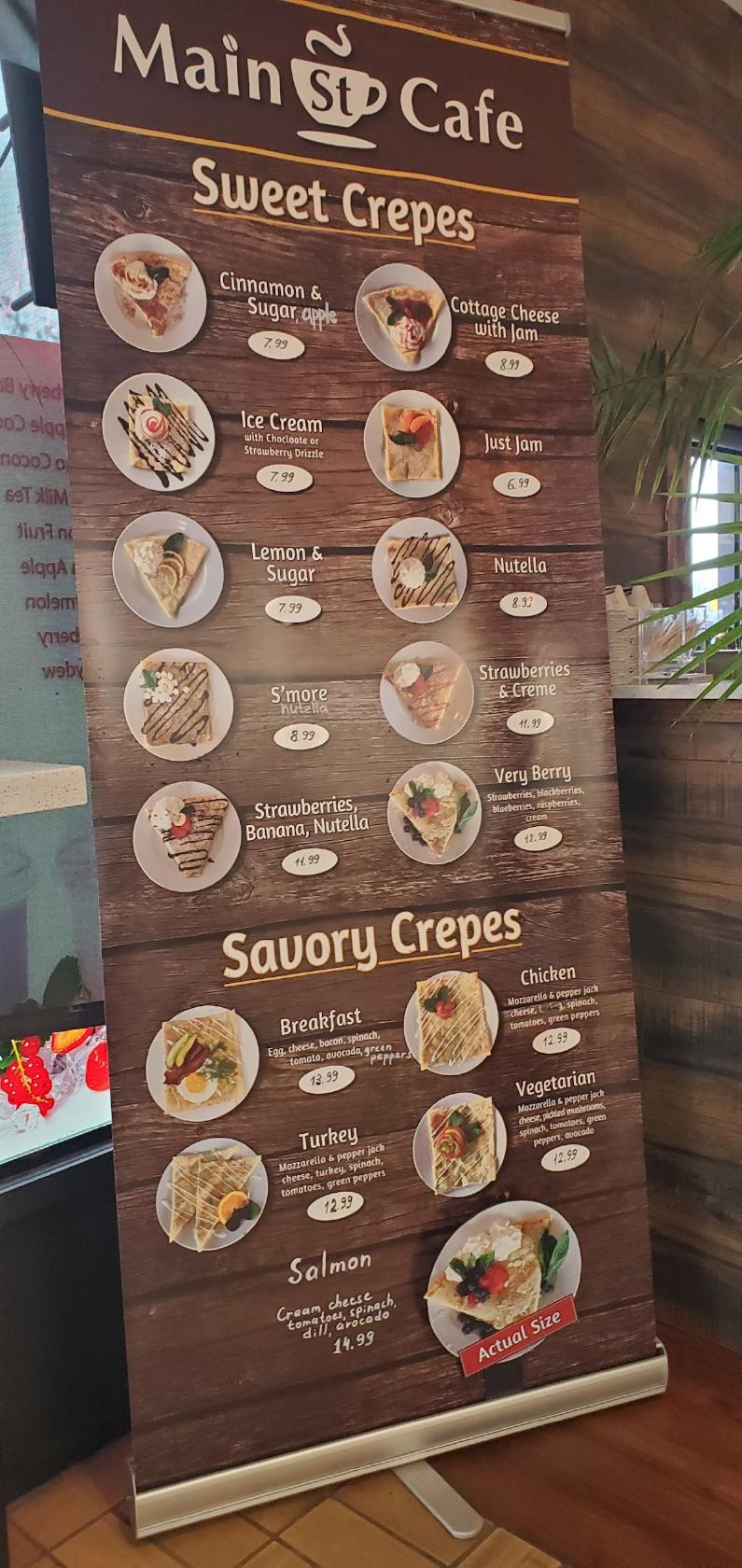 Menu at Main St Cafe, Battle Ground