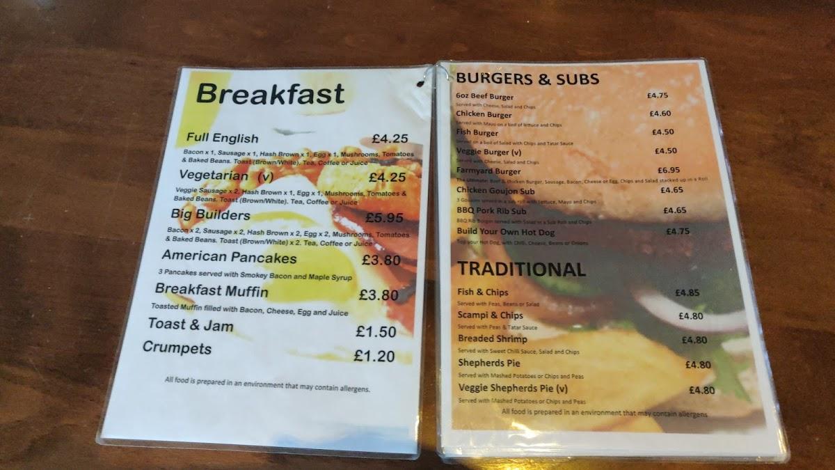 Menu at Mo's Bar, Pontypridd