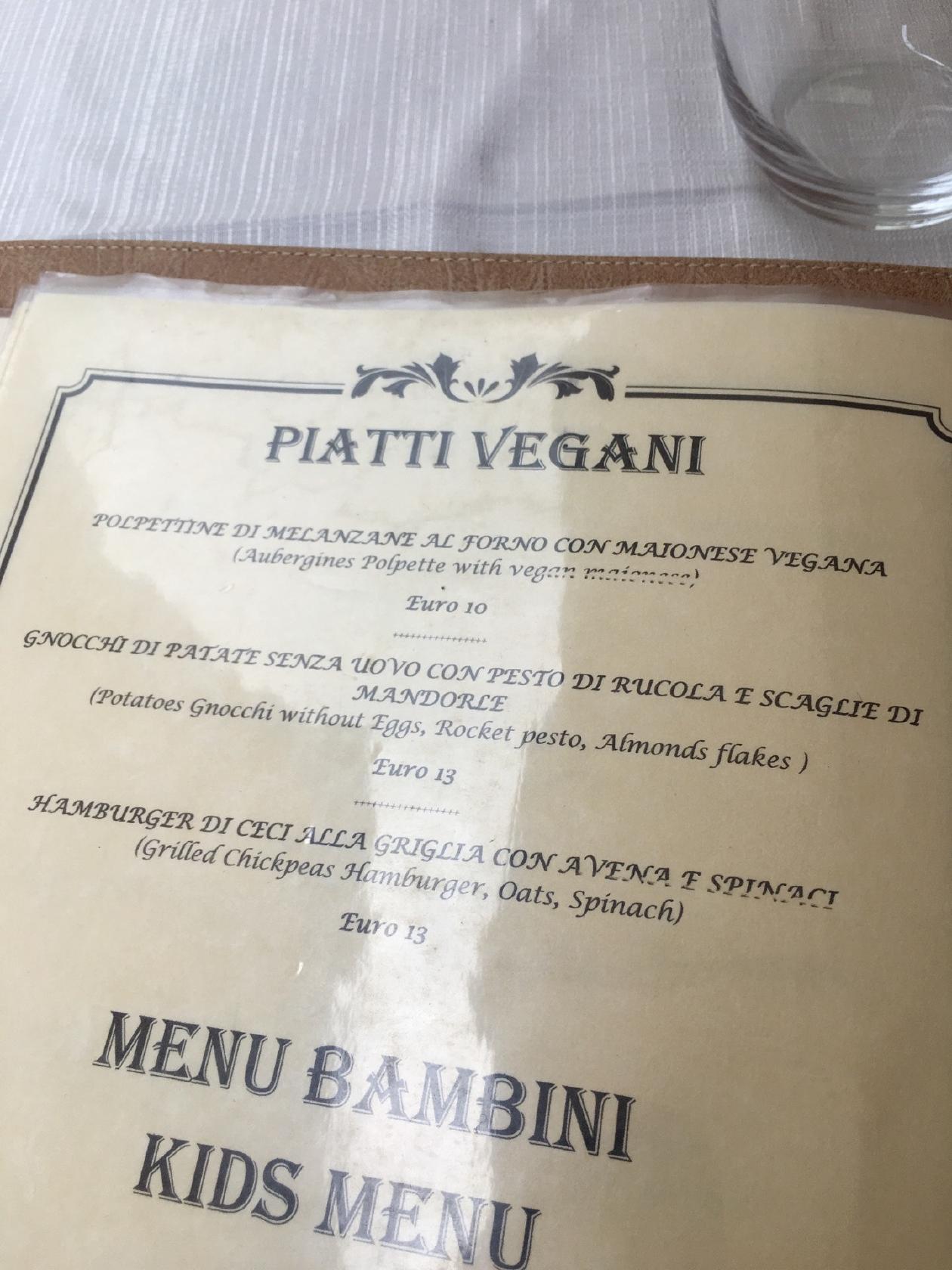Menu at Trattoria Da Mirko restaurant, Alghero