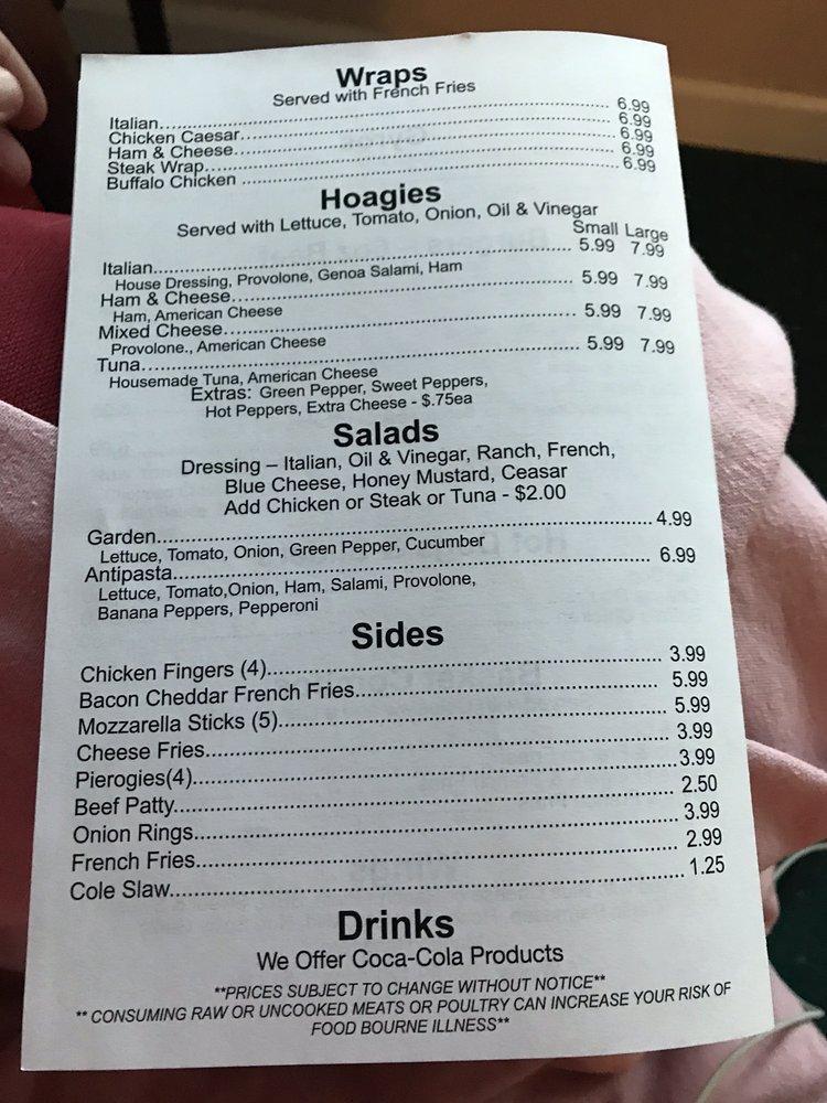 Menu at Big Daddy's Famous Cheesesteaks restaurant, Bethlehem
