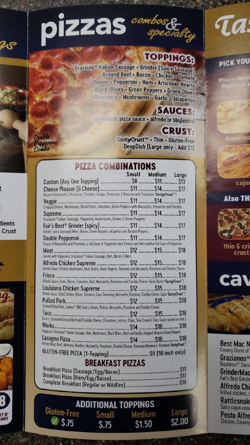 Menu at Northern Lights Pizza (104) pizzeria, West Des Moines, Westown Pkwy