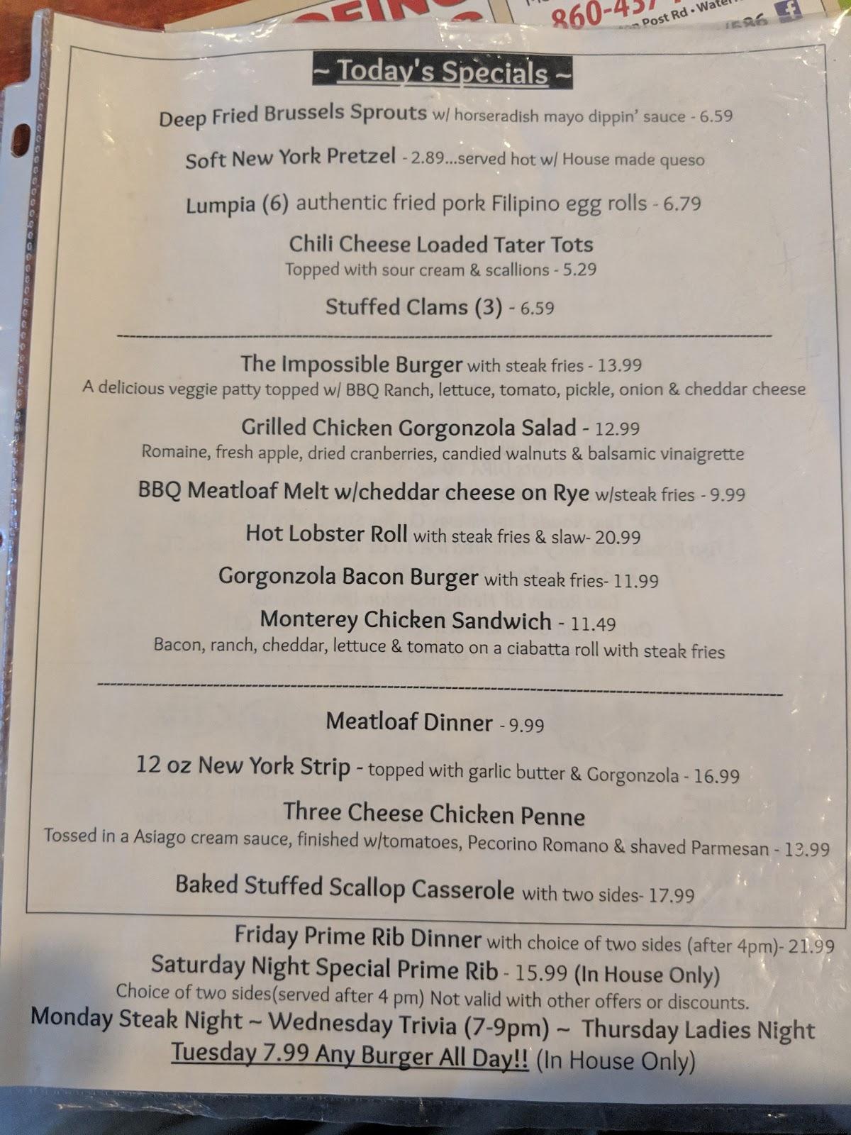 Menu at The Spot Cafe, Groton