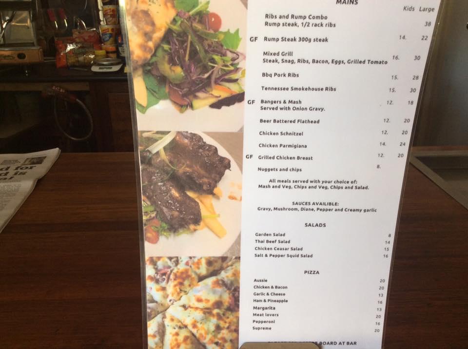 Menu at Wombat Hotel pub & bar, Wombat