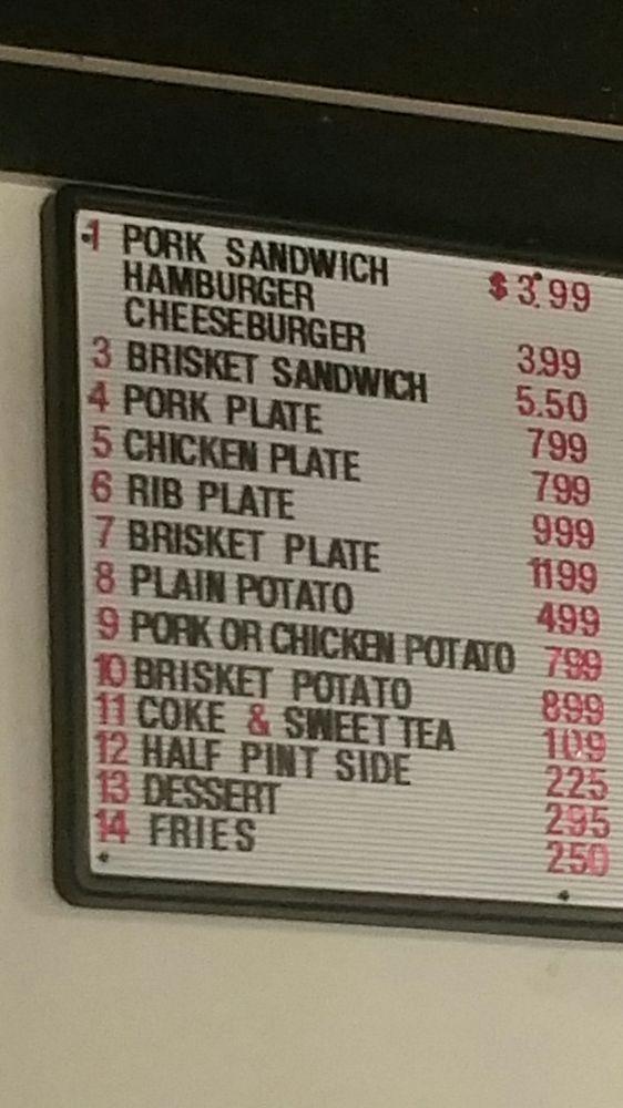 Menu at Big Marv's BBQ, Winchester, Aedc Rd