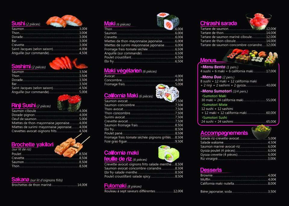 Menu at IT SUSHI restaurant, Éguilles